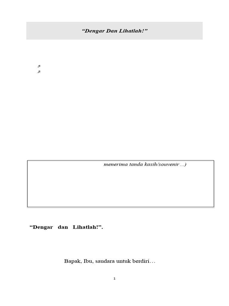 Liturgi Adven III: Dengar dan Lihatlah | PDF