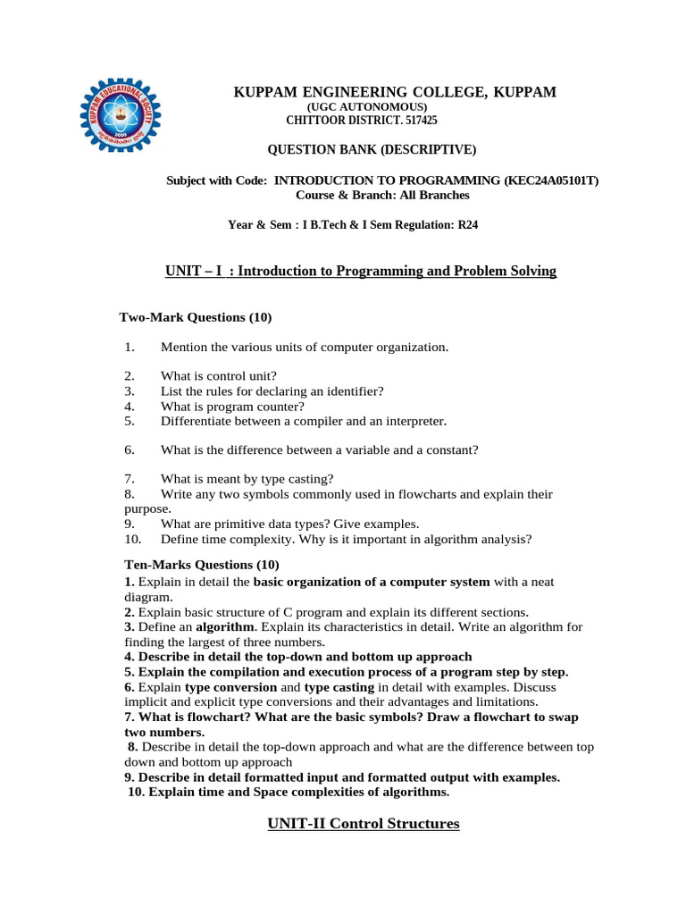 Question Bank (1) | PDF