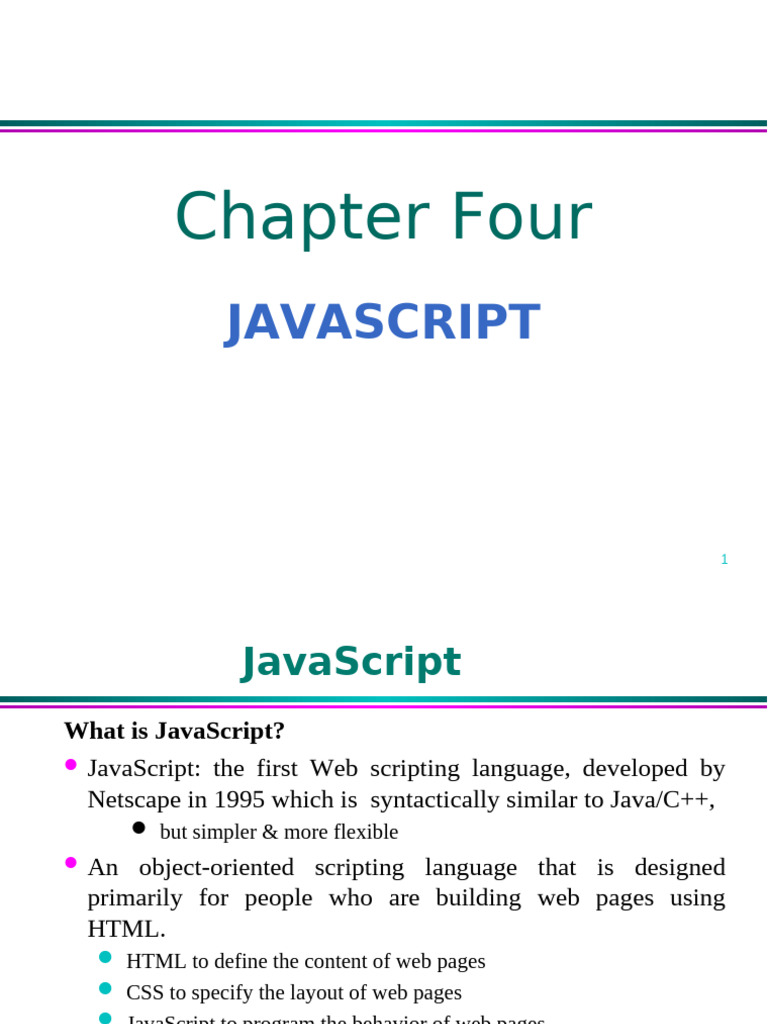 WP - Chapter Four JS | PDF | Control Flow | Document Object Model