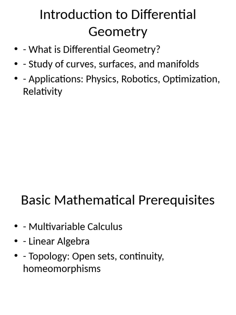 Introduction to Differential Geometry | PDF