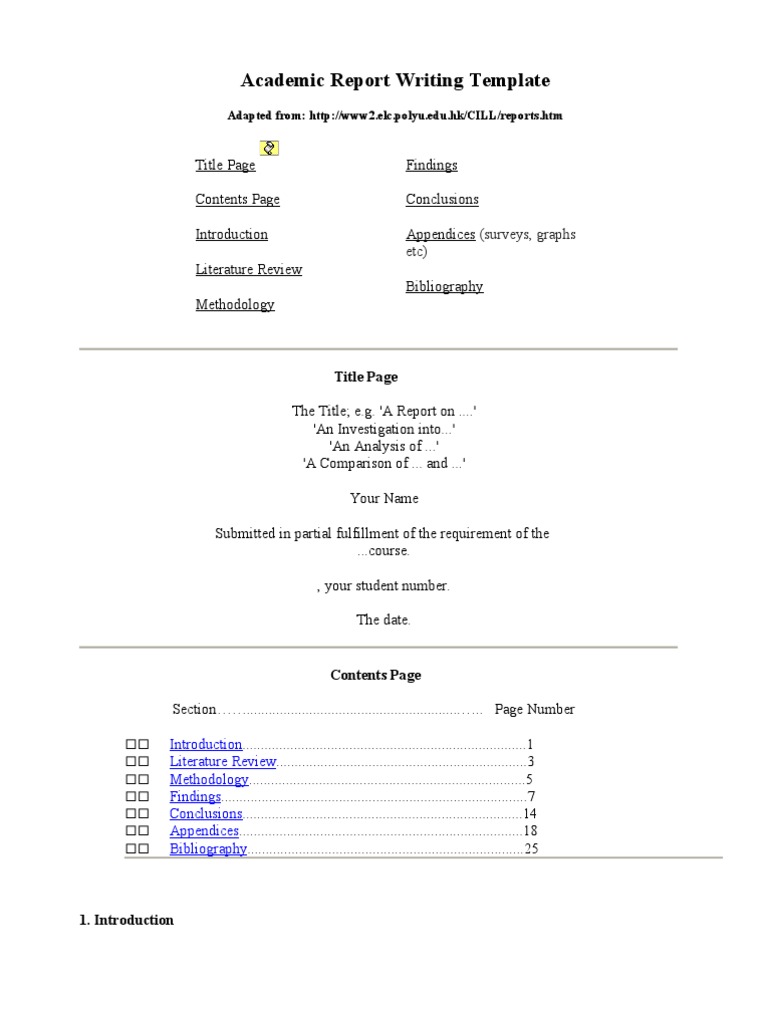 Academic Report Writing Template Pdf Cognition Survey