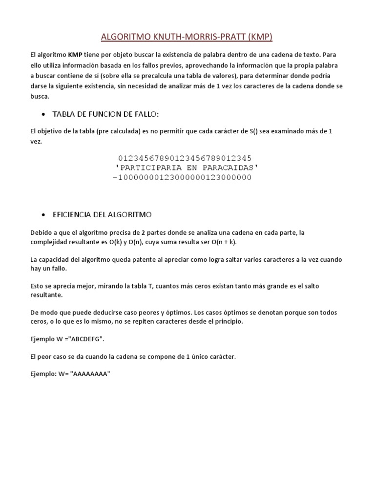 Algoritmo KMP | PDF