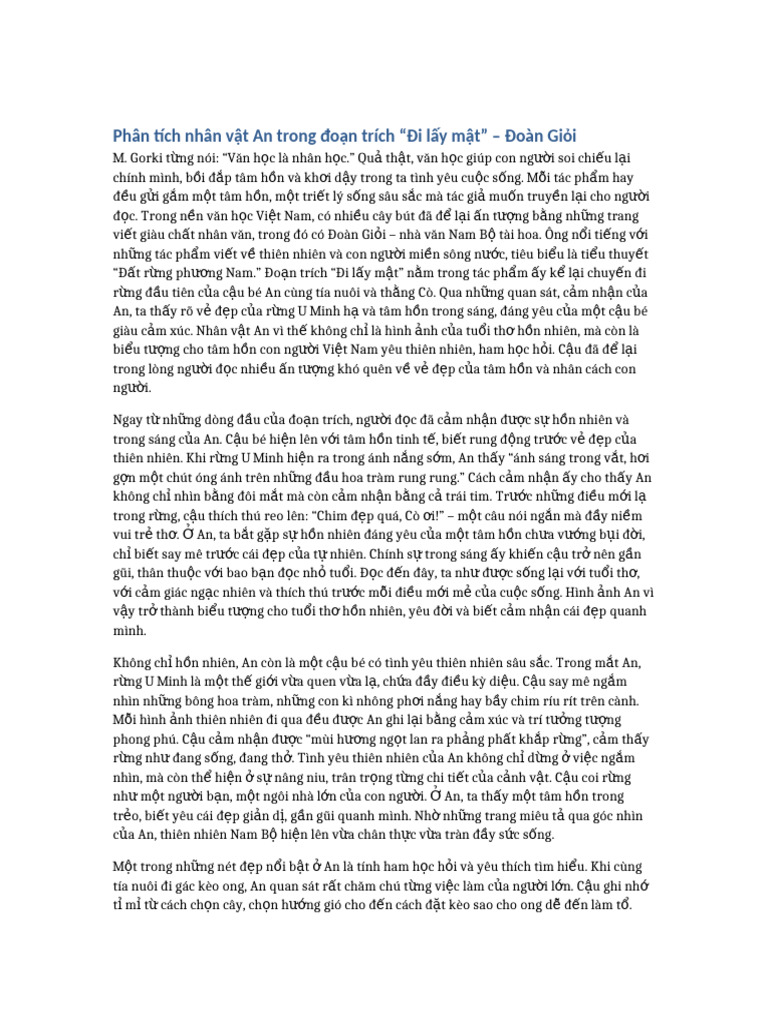 Phan Tich Nhan Vat An Di Lay Mat | PDF