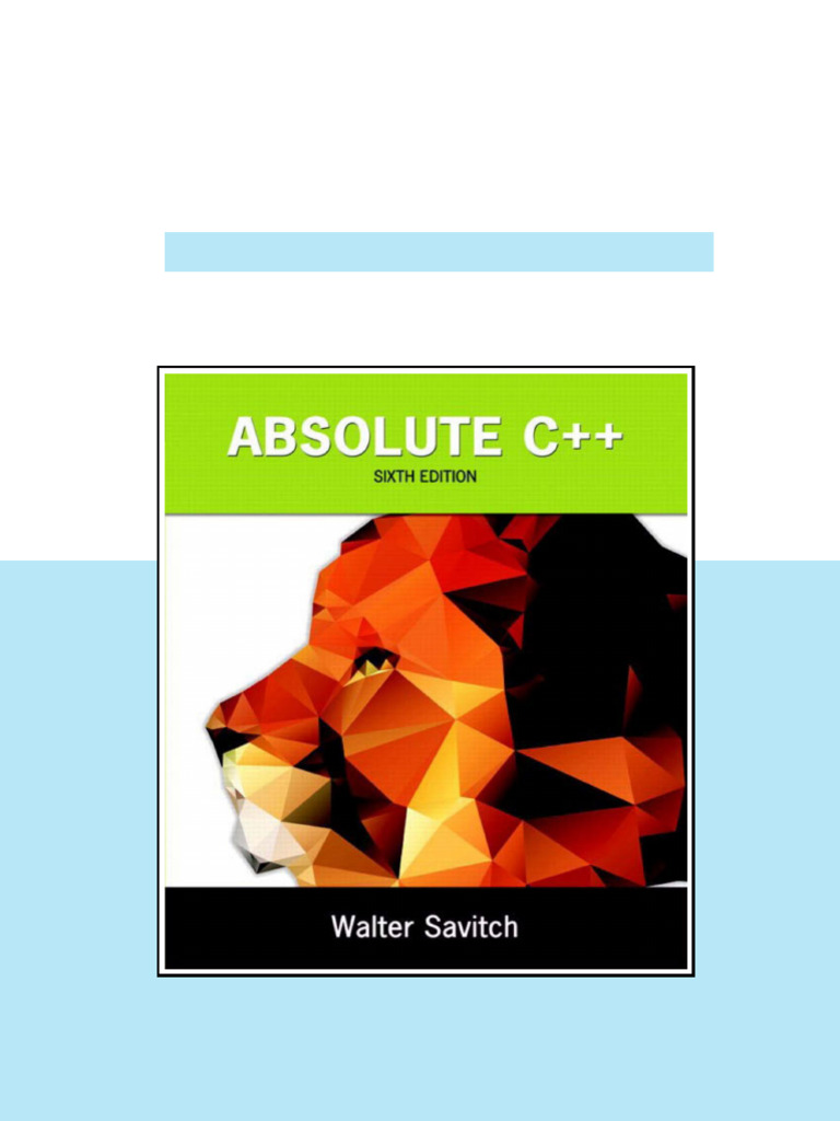 Absolute C 6th Edition by Walter Savitch full | PDF