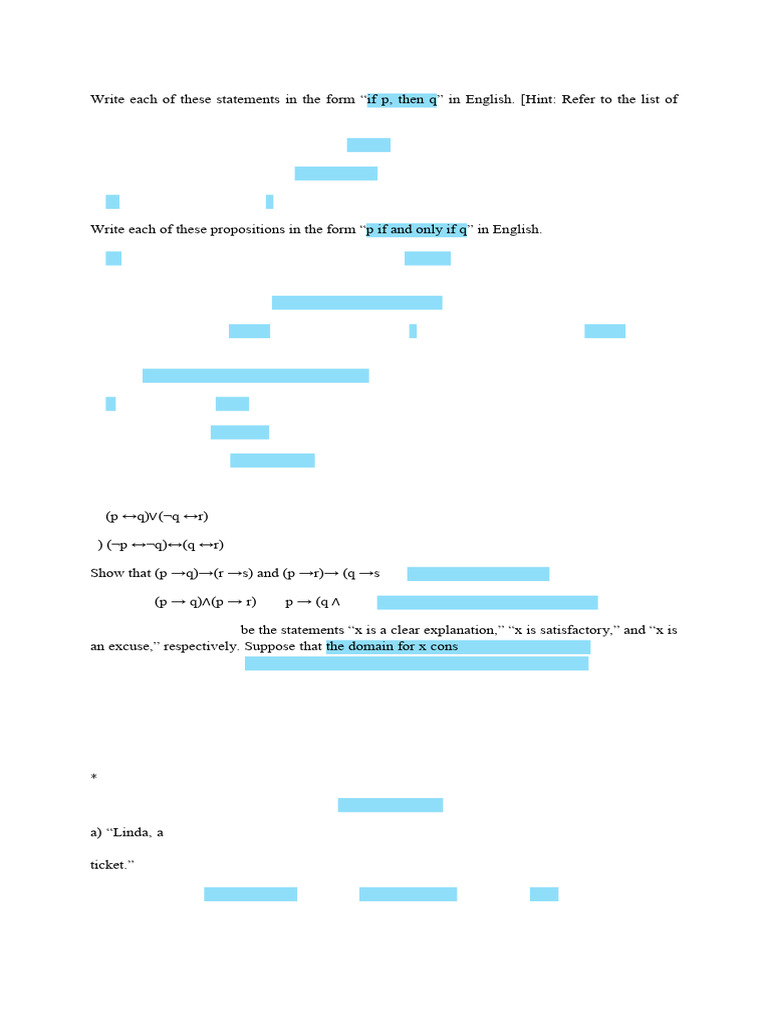 Logic and Conditional Statements Assignment | PDF