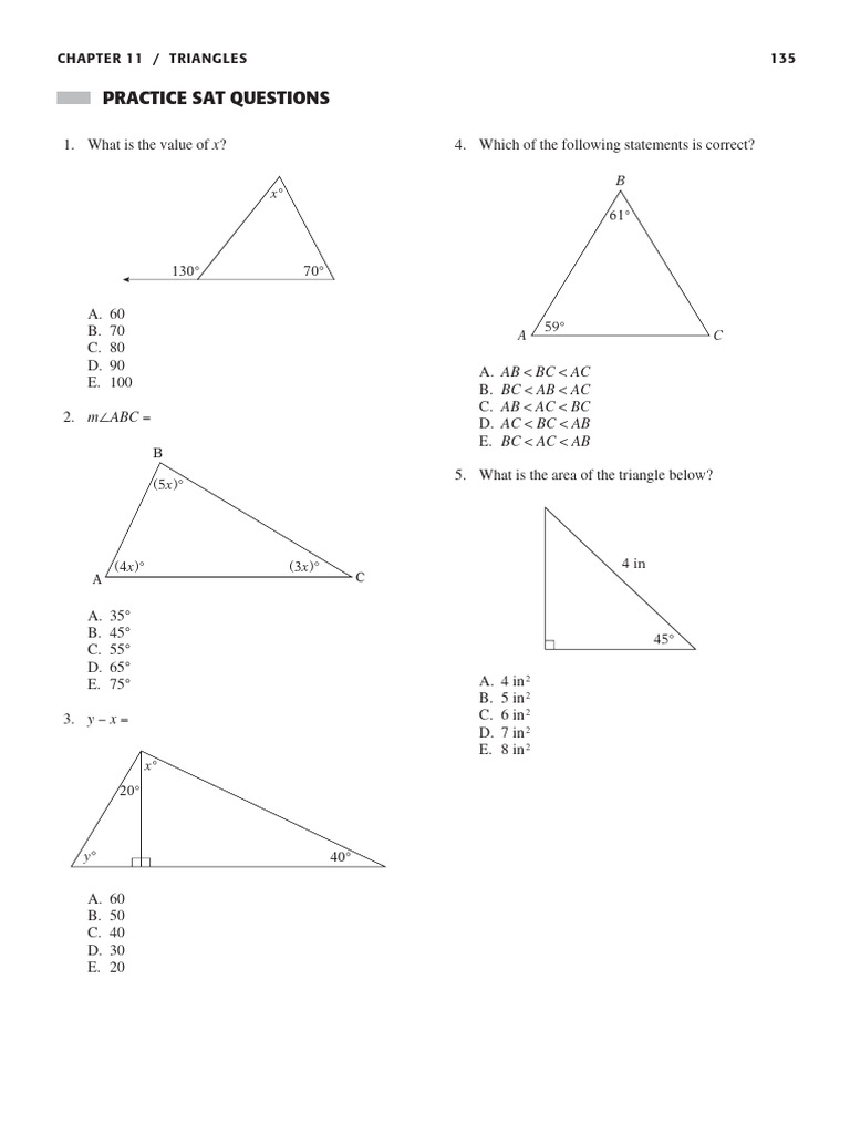 SAT triangles | PDF | Elementary Geometry | Euclidean Plane Geometry