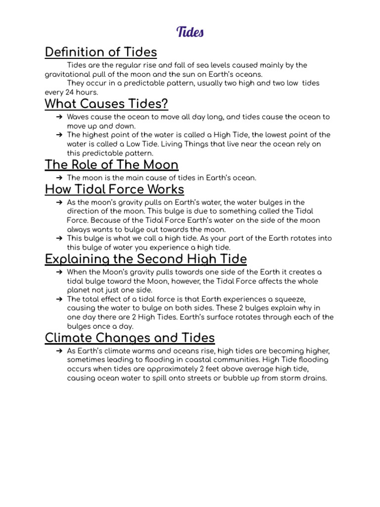 Understanding Tides and Their Causes | PDF