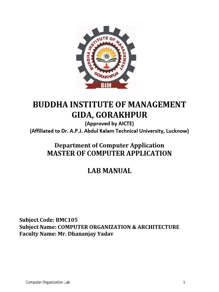 COA Lab Manual | PDF | Computing | Computer Science