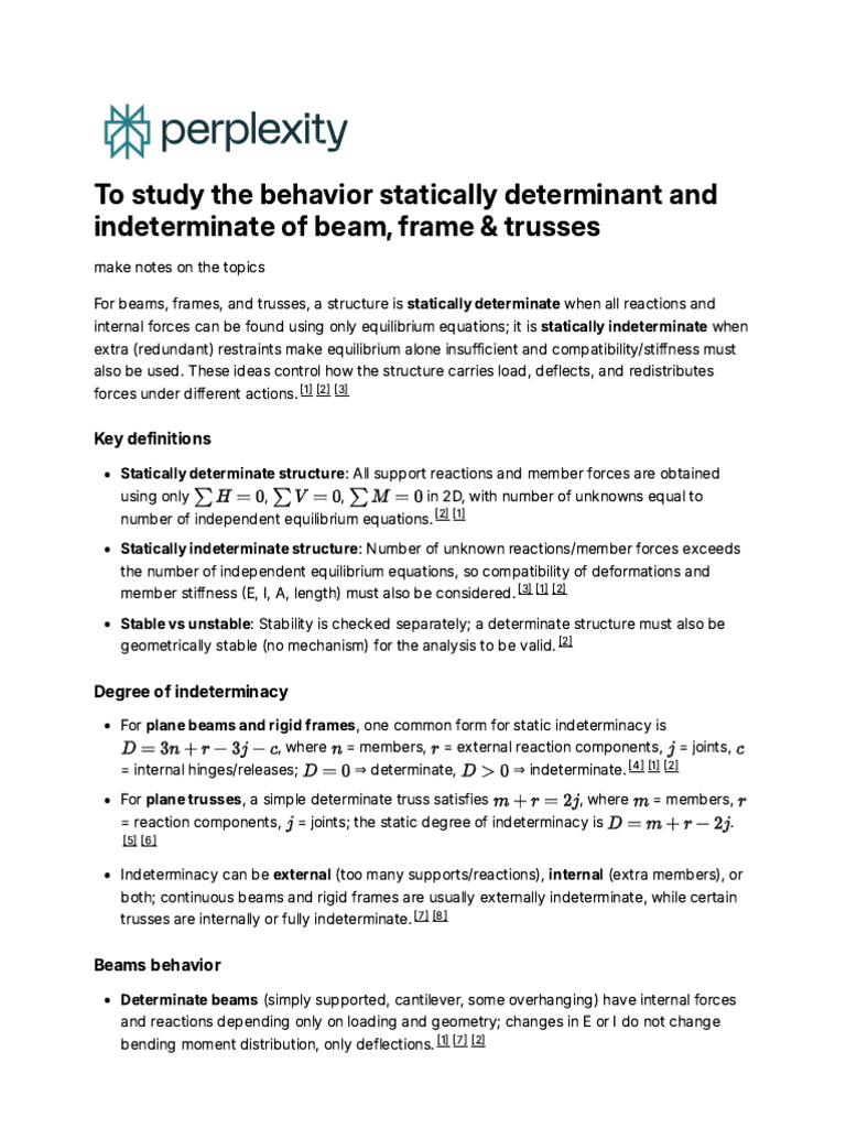 Understanding Statically Determinate Structures | PDF | Beam (Structure ...