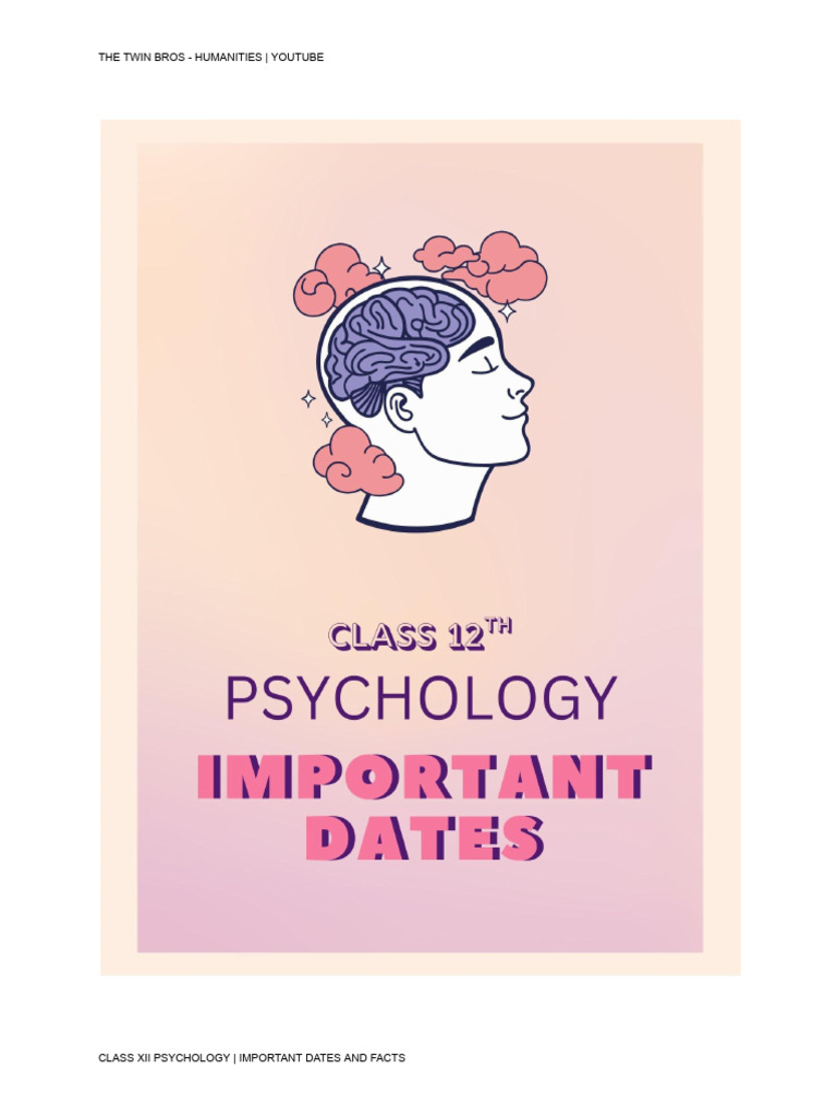 Class 12 Psychology Key Dates & Facts | PDF | Intelligence Quotient ...