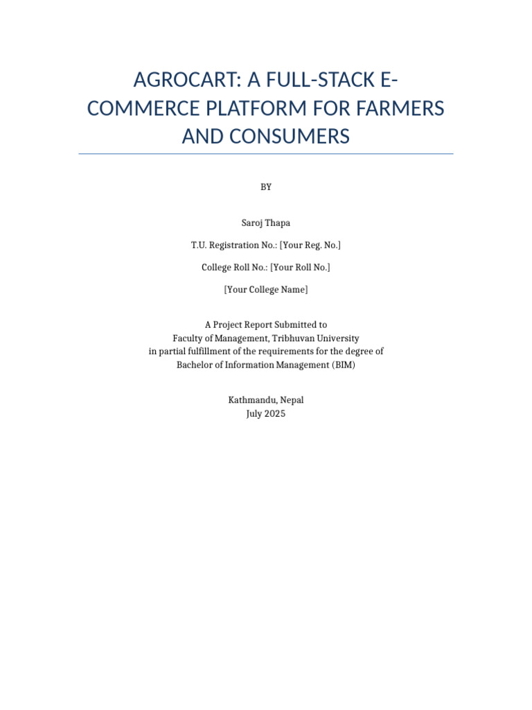AgroCart Project Proposal | PDF | Software Engineering | Information ...
