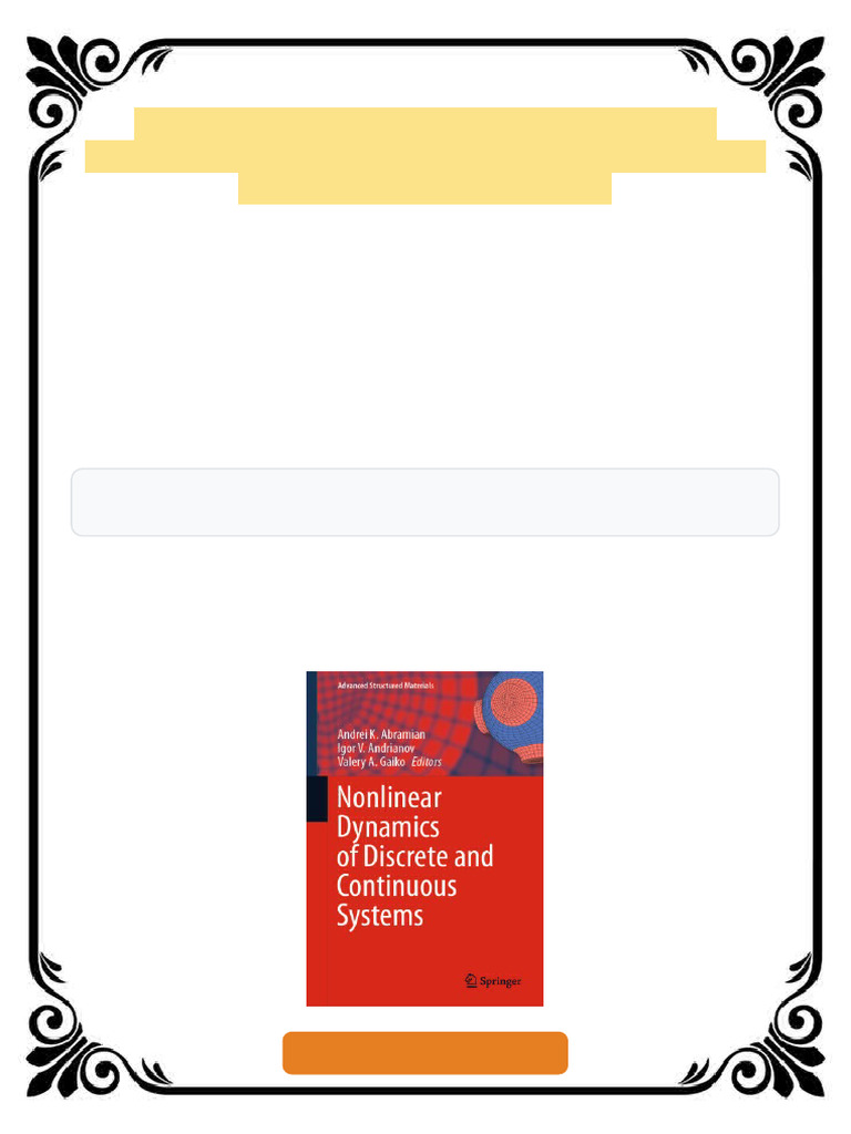 Nonlinear Dynamics of Discrete and Continuous Systems Andrei K. Abramian eBook chapter-by ...