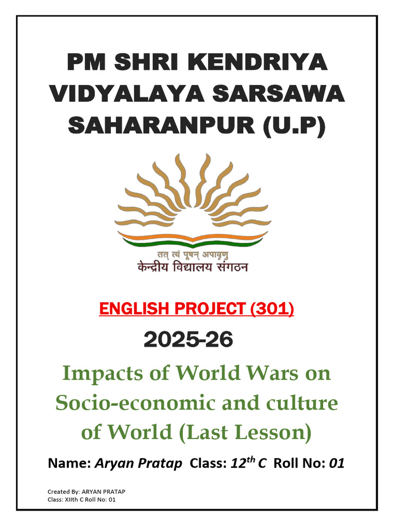 World Wars' Impact on Society & Culture | PDF | World War II ...