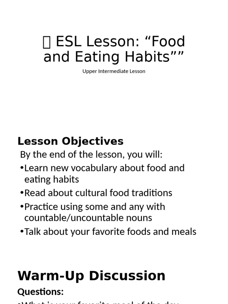 ESL Lesson on Food Vocabulary and Culture | PDF | Meal | Cuisine