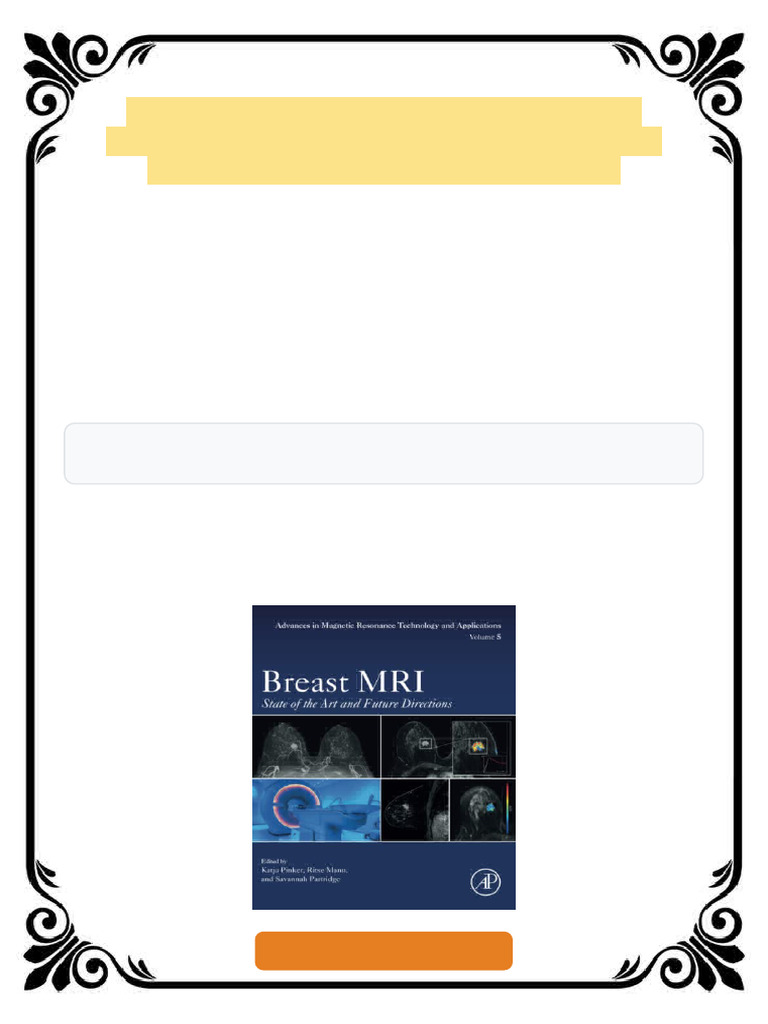 Breast MRI: State of The Art and Future Directions 1st Edition Katja ...
