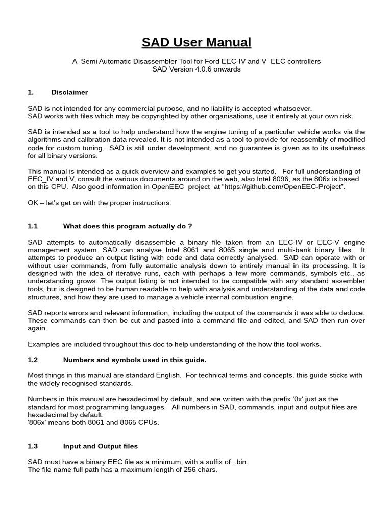 SAD User Manual | PDF | Pointer (Computer Programming) | Parameter (Computer Programming)