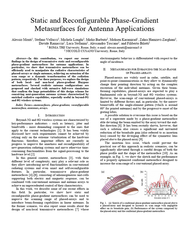 Metasurfaces for Enhanced Antenna Performance | PDF | Antenna (Radio ...