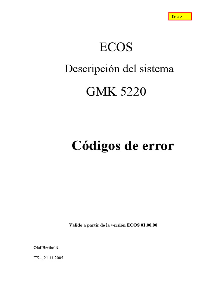 Códigos de Error ECOS - 5220 | PDF | Corriente continua | Ingeniería ...
