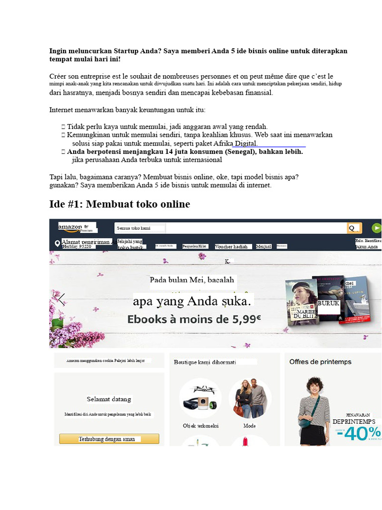 5 Ide Bisnis Online untuk Startup Anda | PDF