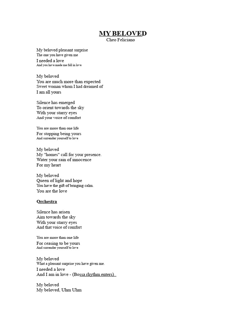 Love Poem: My Beloved | PDF