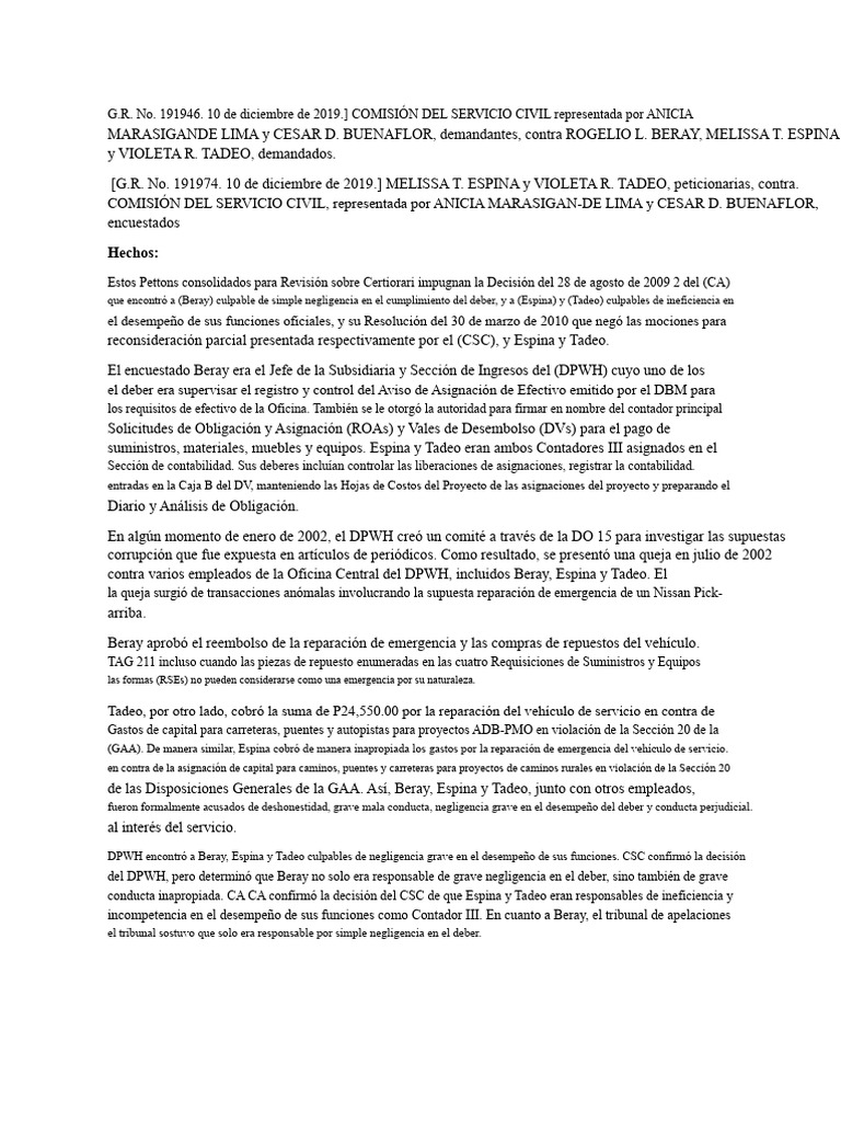 CSC vs. Beray | PDF