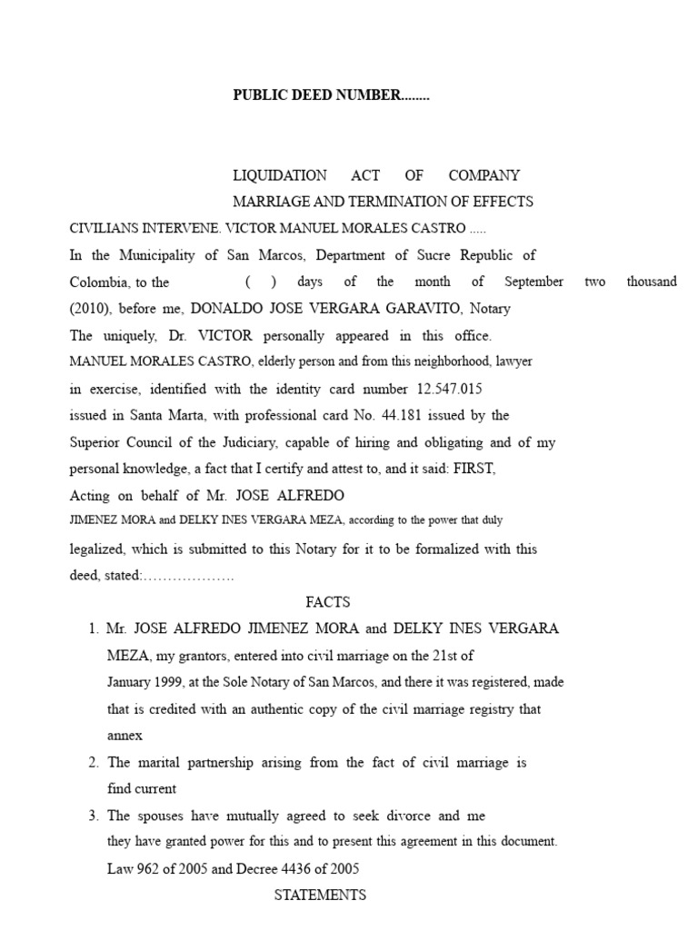 Divorce Deed by Mutual Agreement. | PDF | Divorce | Marriage