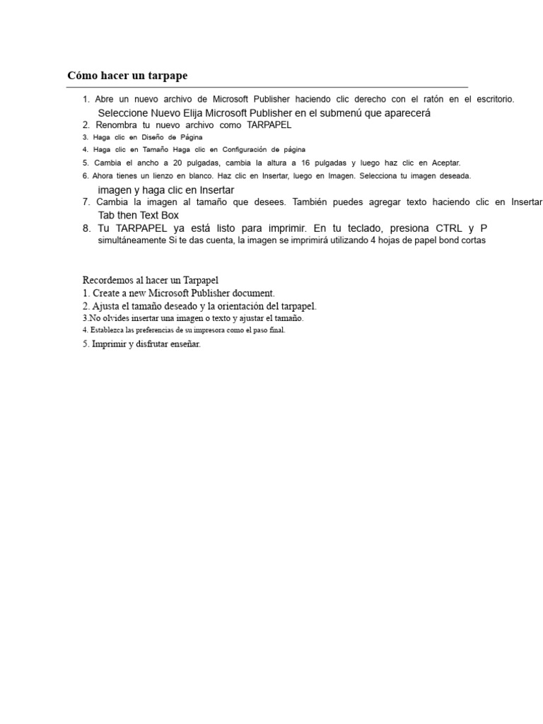 Cómo Hacer Un Tarpapel | PDF