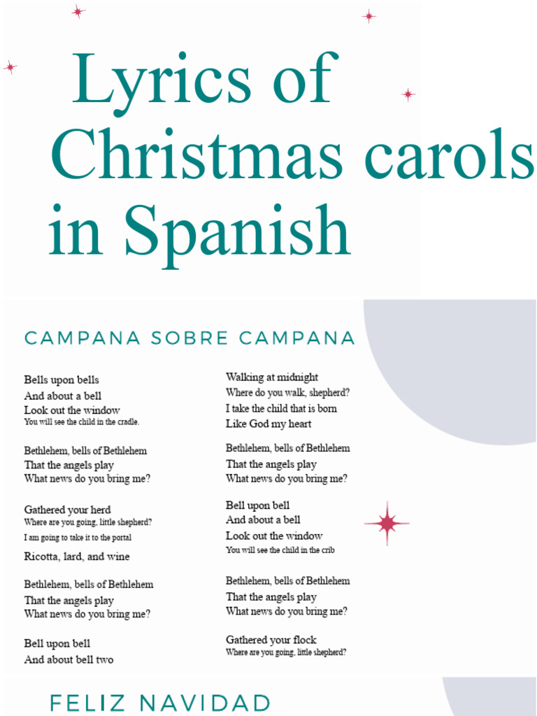 Spanish Christmas Carols Lyrics | PDF | Christmas | December Observances