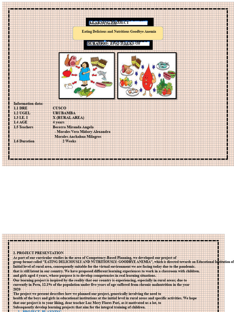 ANEMIA LEARNING PROJECT group | PDF | Information | Foods