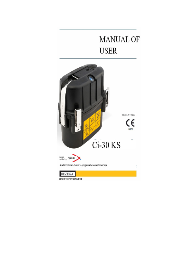 Self-rescue Manual DEZEGA Ci 30 KS - rev10-10-2019 | PDF | Breathing ...