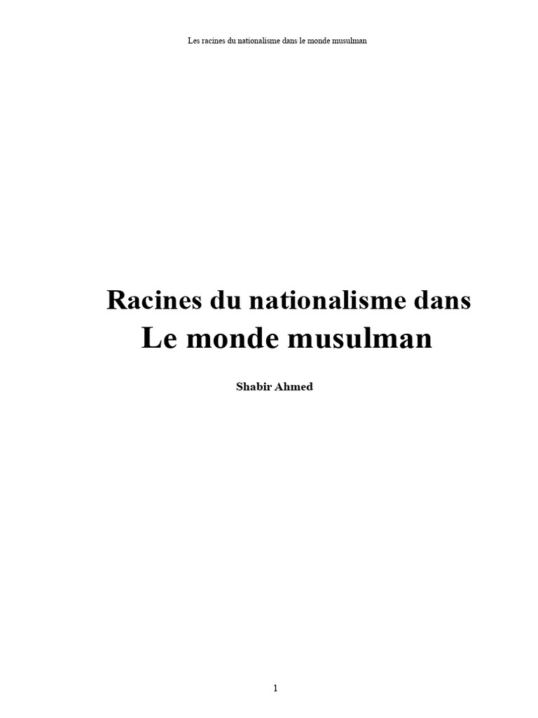 Nationalisme dans le monde musulman | PDF | Nationalisme | Médine
