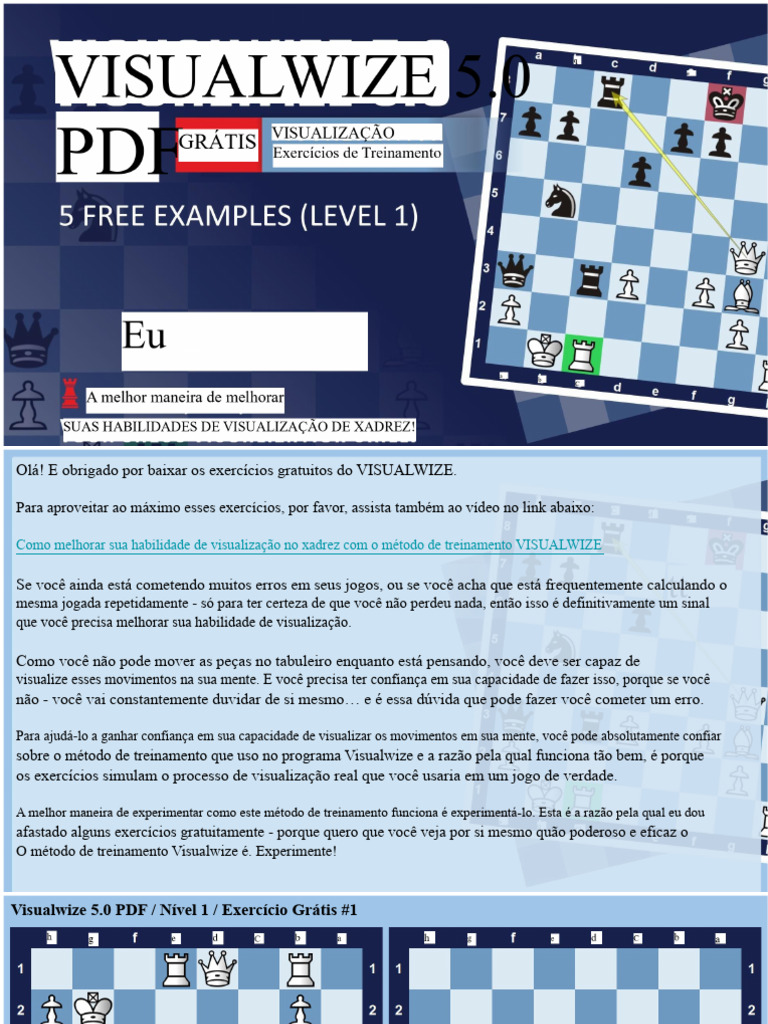 VISUALWIZE-5.0-PDF-EXERCÍCIOS-FREE-NÍVEL-1-1.pdf | PDF | Xadrez