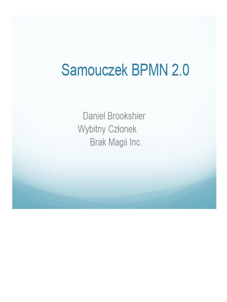BPMN 2.0 - Samouczek | PDF