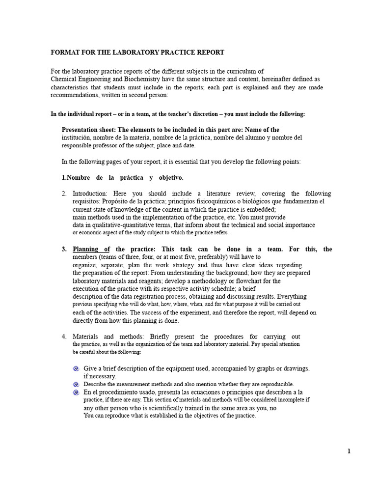 Laboratory Practice Report Format | PDF | Experiment | Data