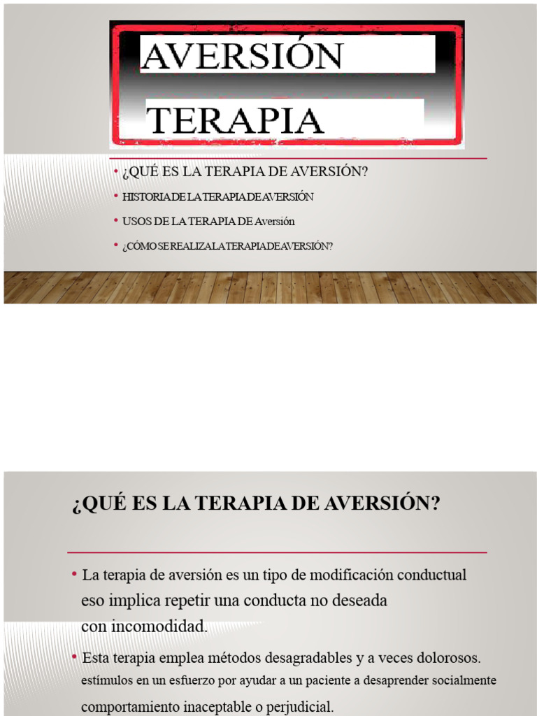 Terapia de aversión | PDF | Condicionamiento clásico | Terapia