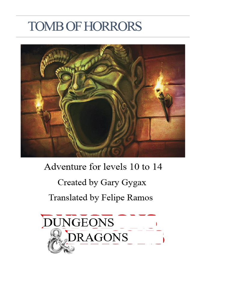 D&D 5E - Tomb of Horrors - Elven Library | PDF