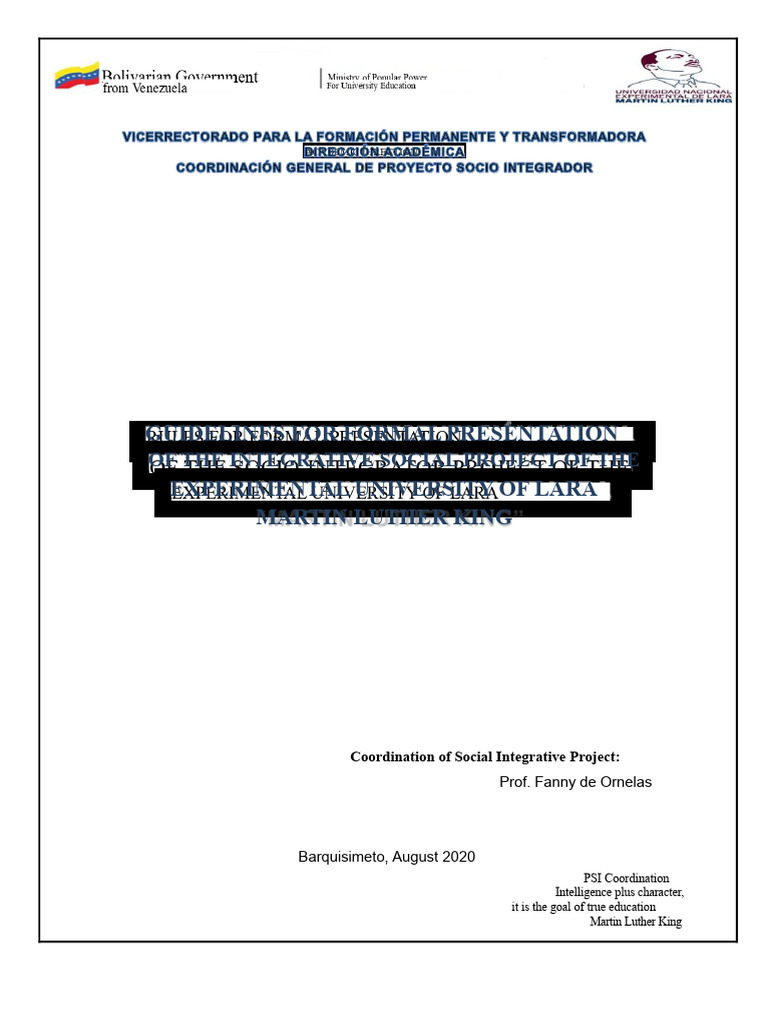 Guidelines For The Presentation of The Unelmlk Psi Report PDF | PDF ...