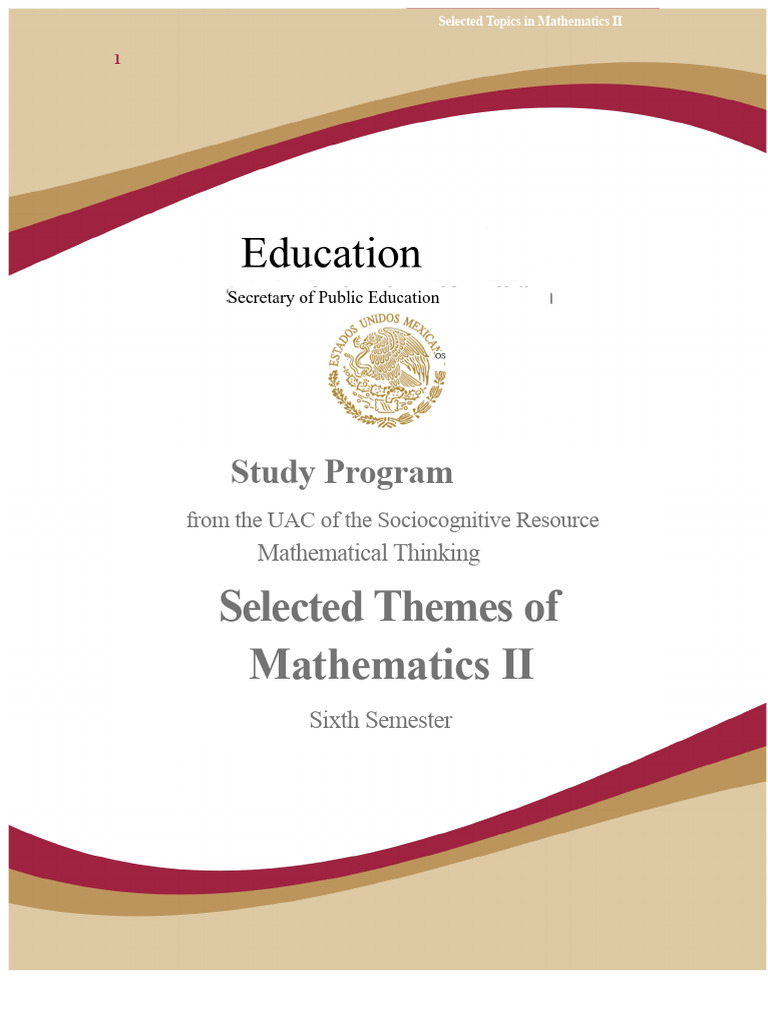 Selected Topics in Mathematics II | PDF | Mathematics | Integral