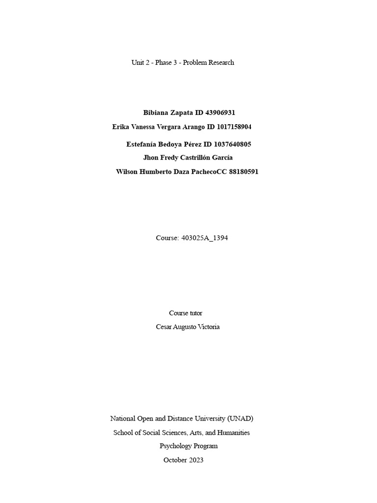 Unit 2 - Phase 3 - Problem Research | PDF | Learning Disability ...