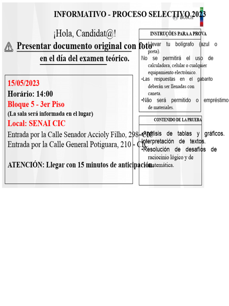 Informativo Prueba 14h00 | PDF