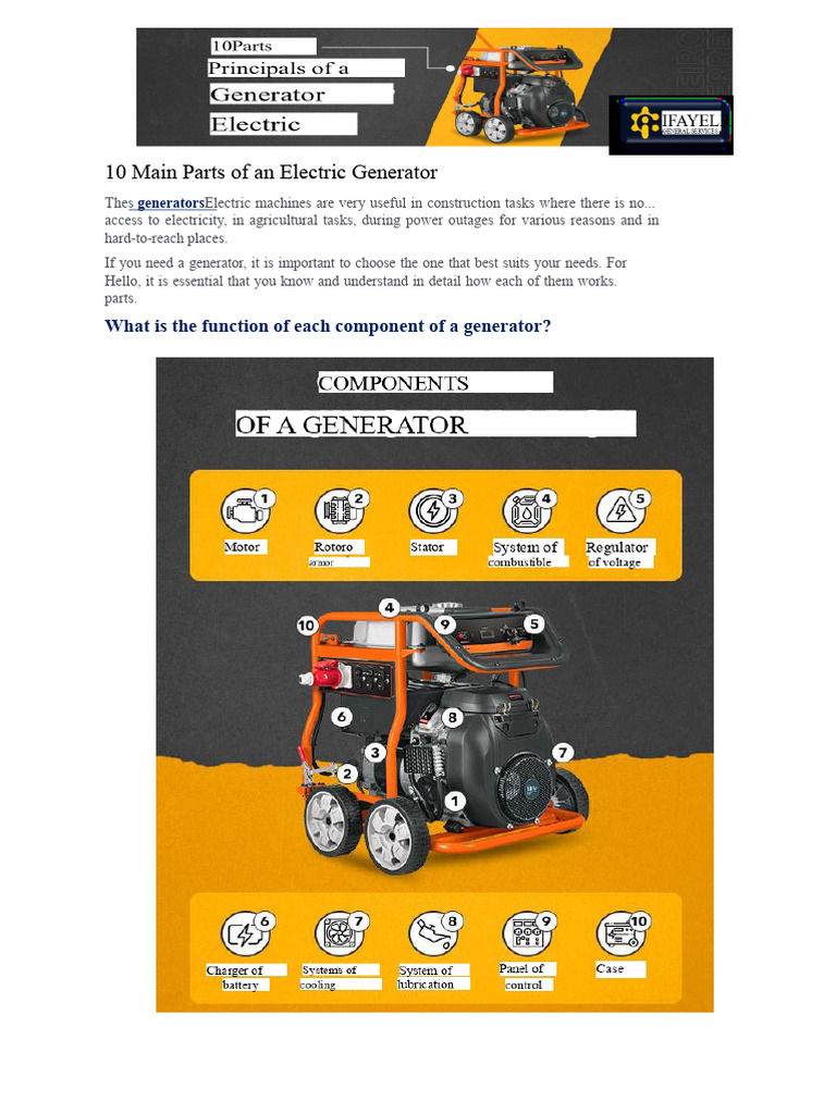 Key Components of Electric Generators | PDF | Electric Generator | Engines