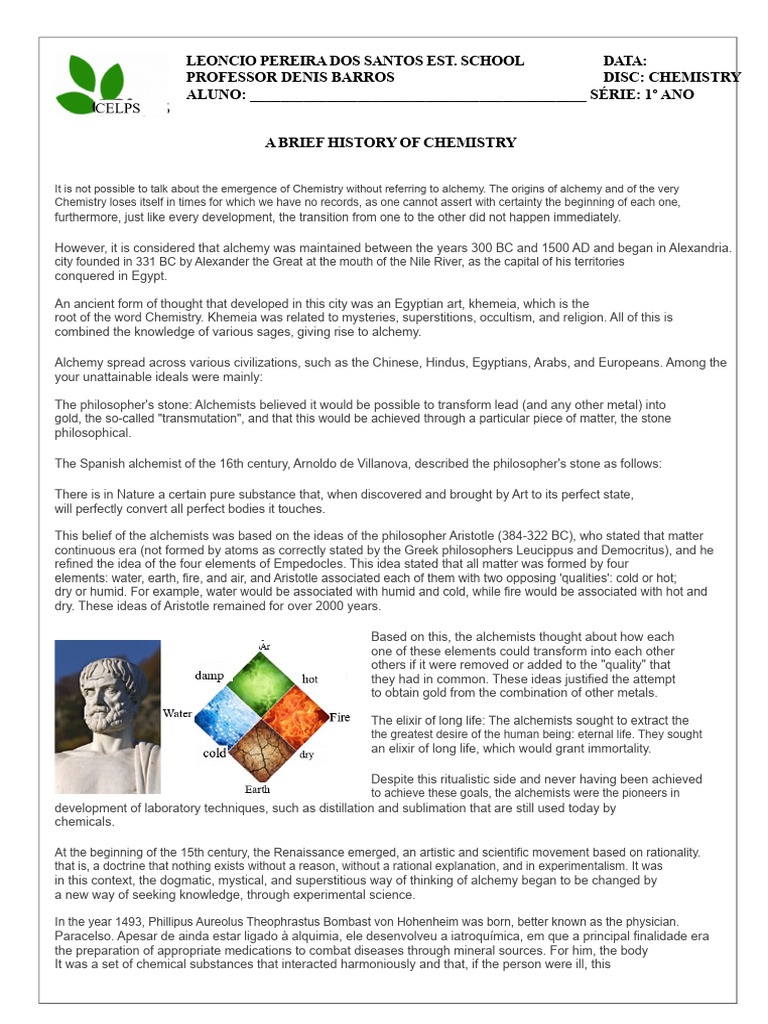 History of Chemistry: From Alchemy to Science | PDF | Alchemy | Chemistry
