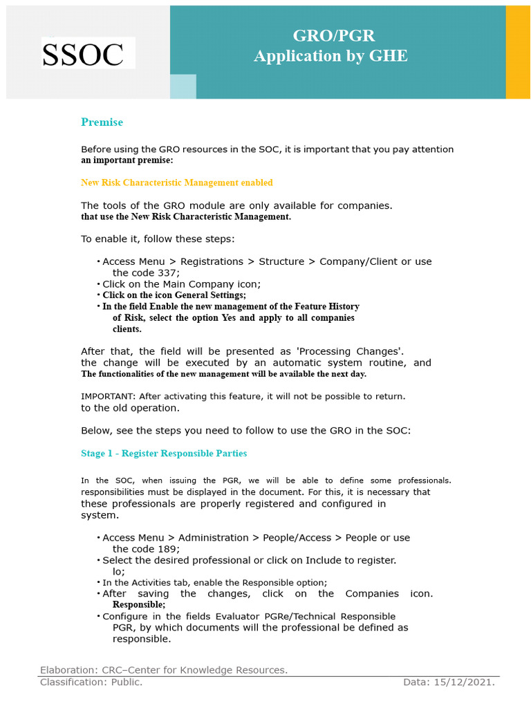 GRO e PGR in SOC Application by GHE | PDF | Risk | Computing
