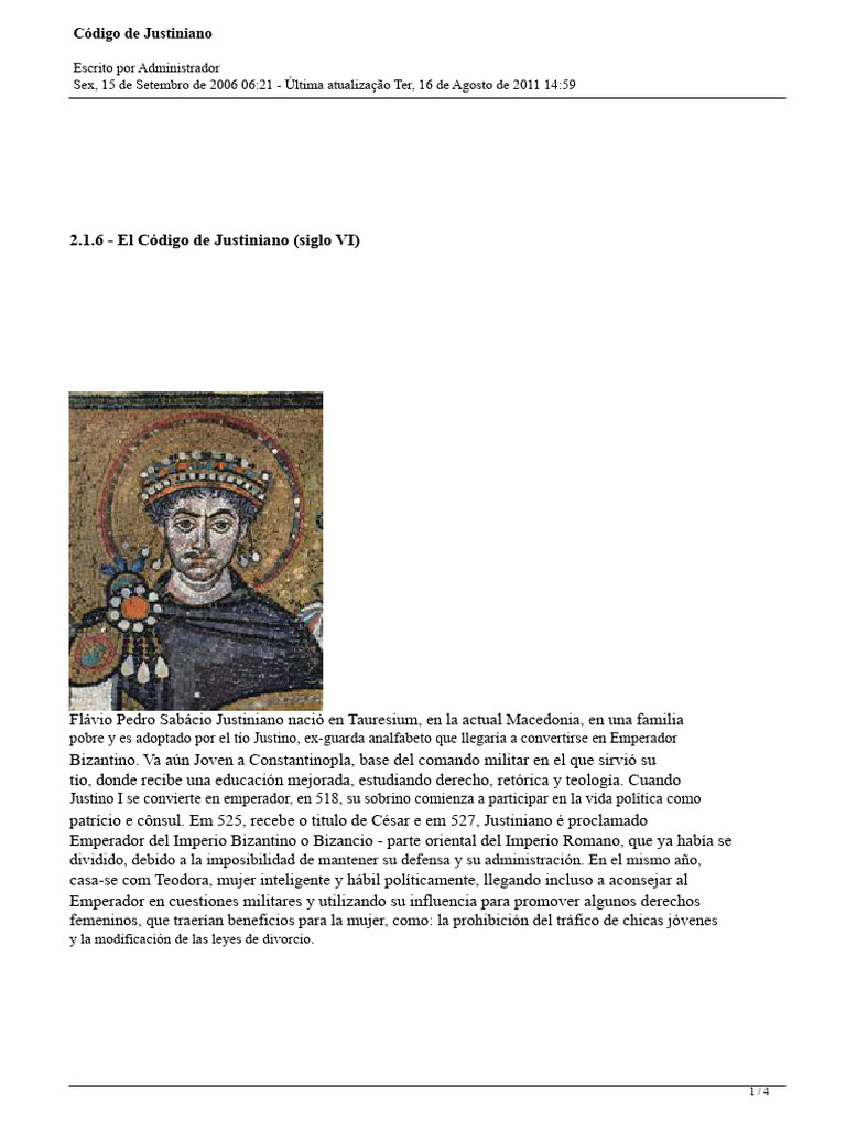 Código de Justiniano: Leyes y Justicia | PDF | Justiniano I | imperio ...