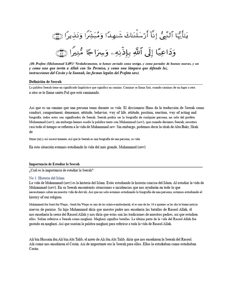 Parte 1 Seerah | PDF | Mahoma | Ali