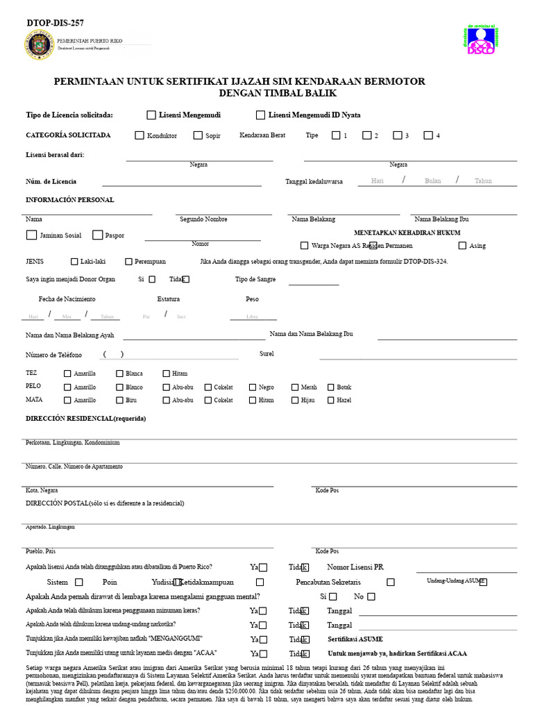 Permohonan Sertifikat Ijazah SIM Motor | PDF