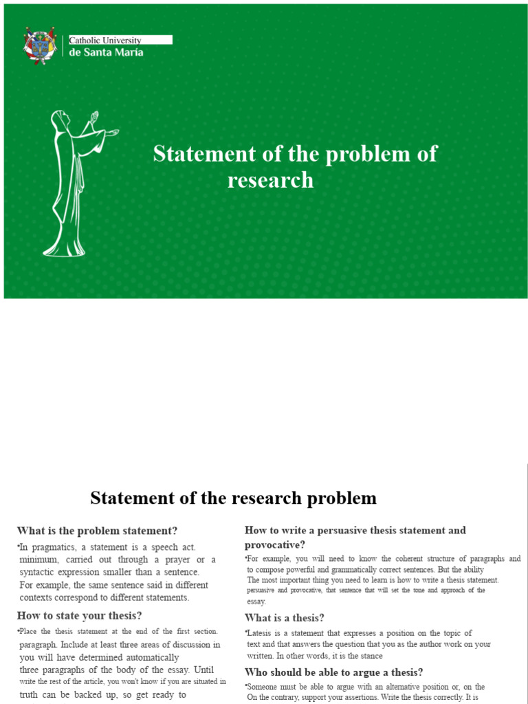 Statement of the research problem | PDF | Cognition | Cognitive Science