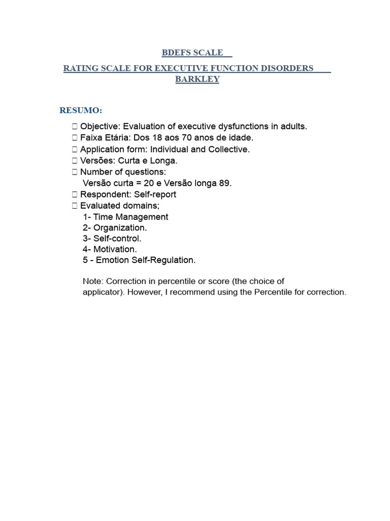 SUMMARY---BDEFS-SCALE | PDF