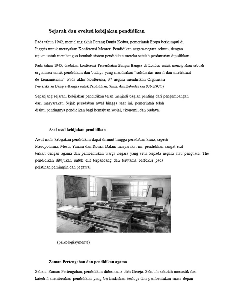 Sejarah Kebijakan Pendidikan Global | PDF