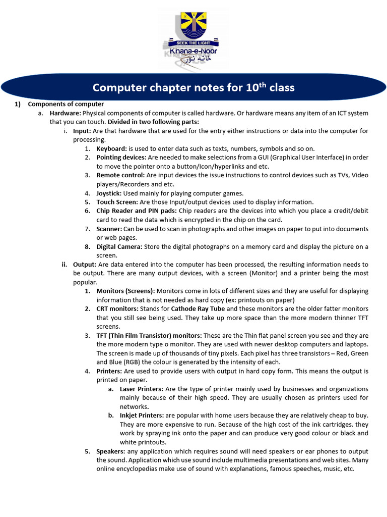 Computer Components and Types Explained | PDF | Internet & Web | World ...